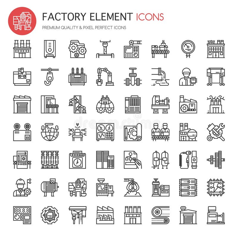 Factory Elements stock vector. Illustration of manufacture - 94652628