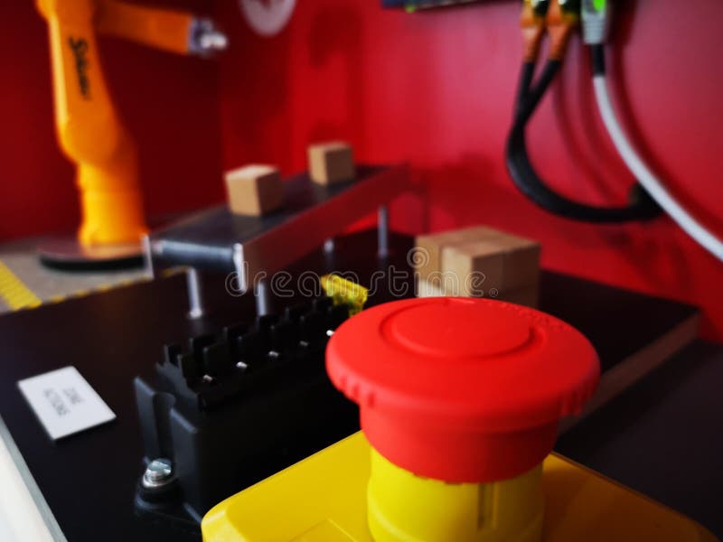 Factory Emergency Stop Button Stock Image - Image of brand, games ...