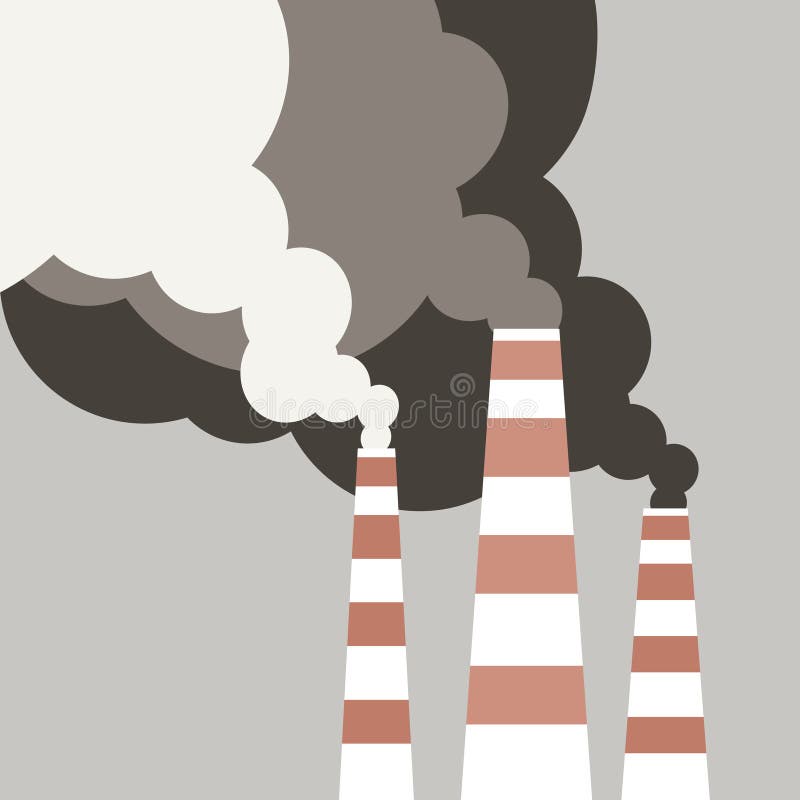 Factories Emitting Greenhouse Gases To the Environment Stock Vector ...