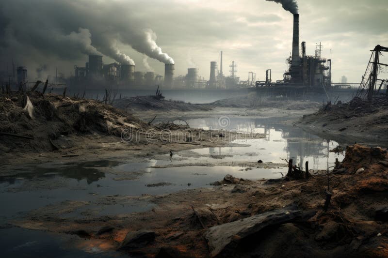 A Factory Emitting Smoke into the Air, Causing Pollution and ...