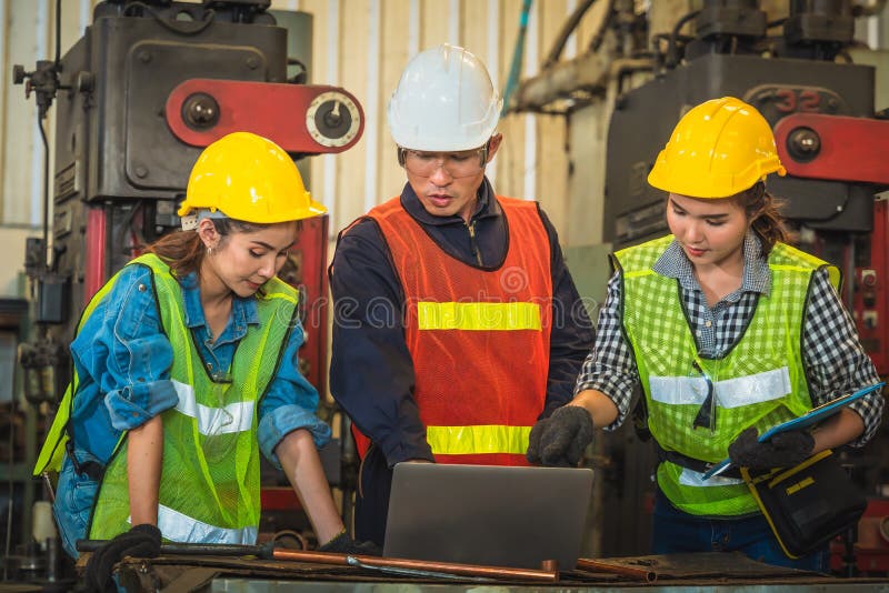 Engineer Foreman Planing for Production Process with Engineer Team in ...