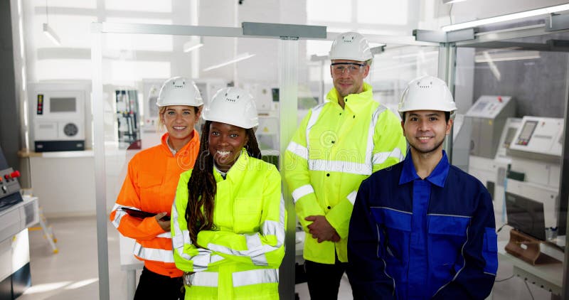 Factory Engineer Team Portraits Stock Photo - Image of technician ...