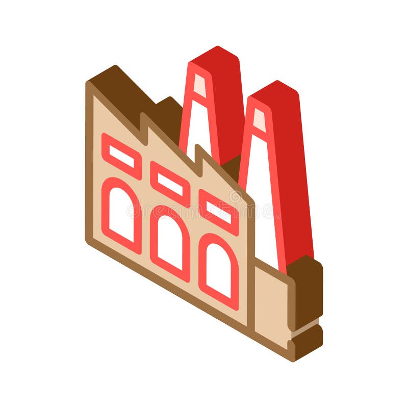 Factory Environmental Pollution Isometric Icon Vector Illustration ...