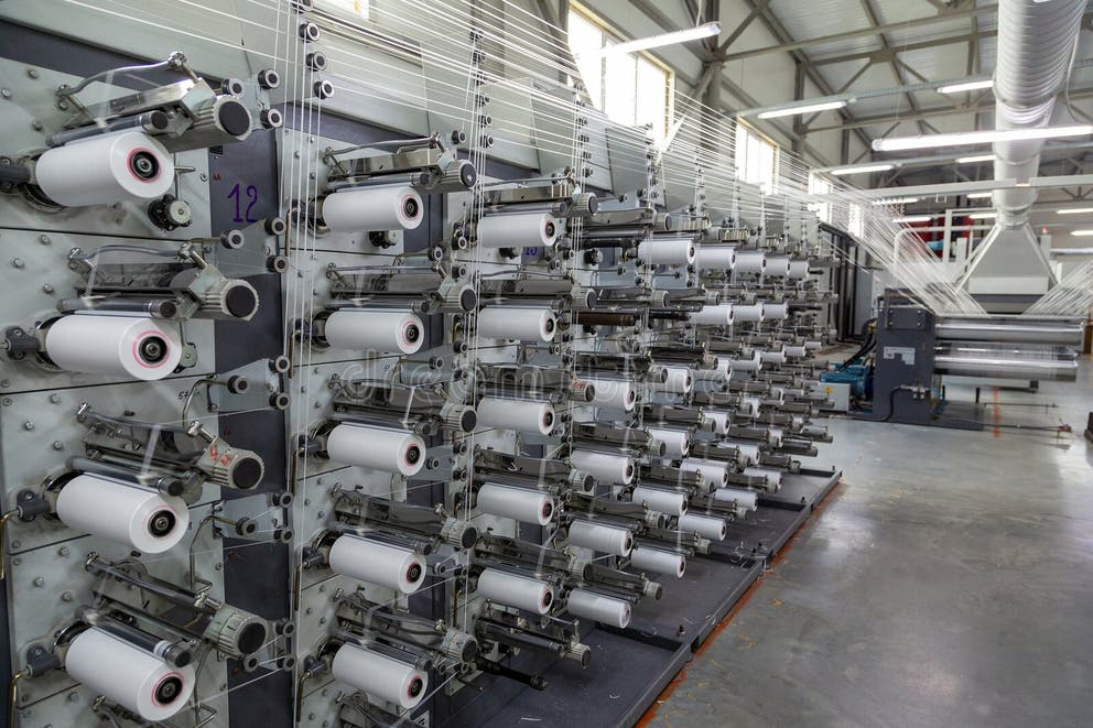 A Range of Equipment with Spools of Polypropylene Threads. Stock Image ...