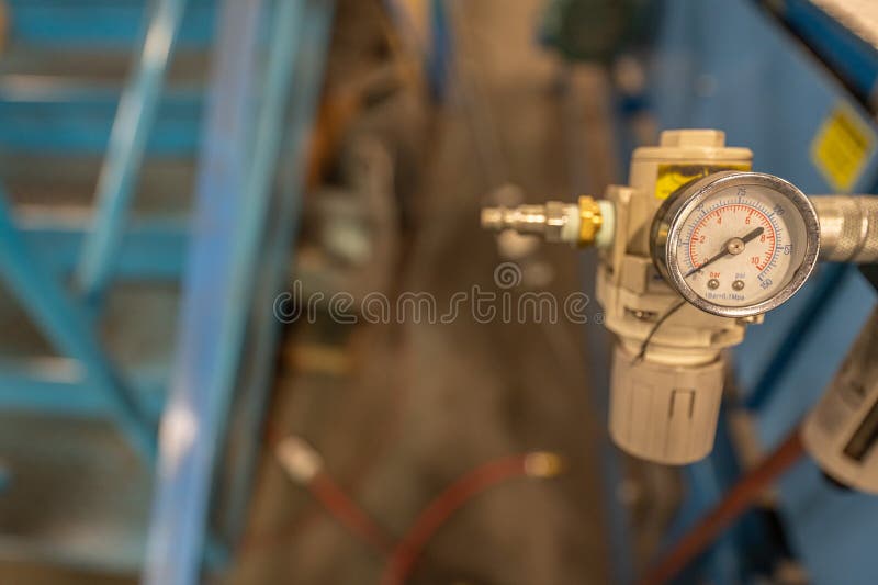 Factory Equipment Pressure Guage To Control Preassure Stock Photo ...