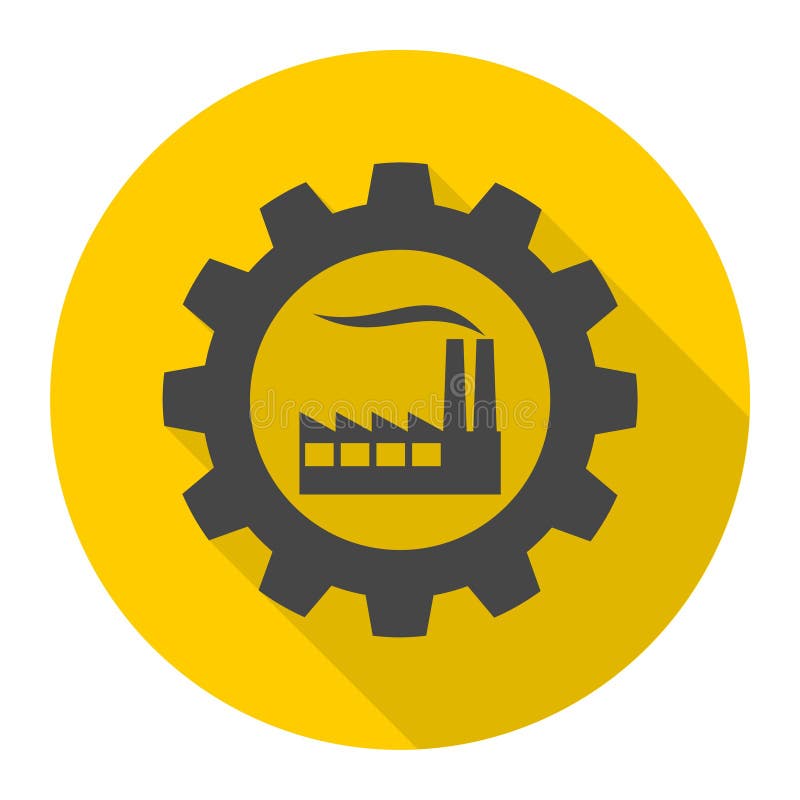 Factory Gear Vector Icons Set with Long Shadow Stock Vector ...