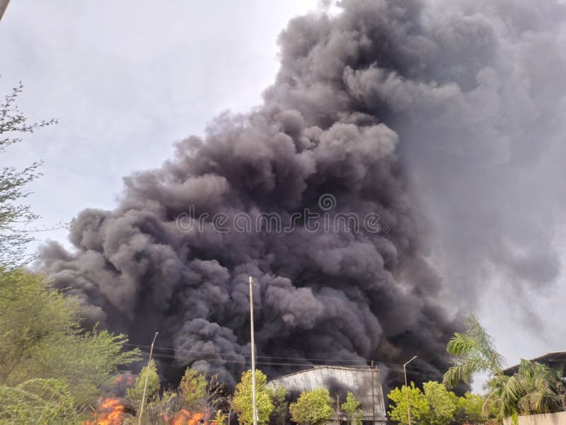 Factory fire india stock photo. Image of event, india - 217606836