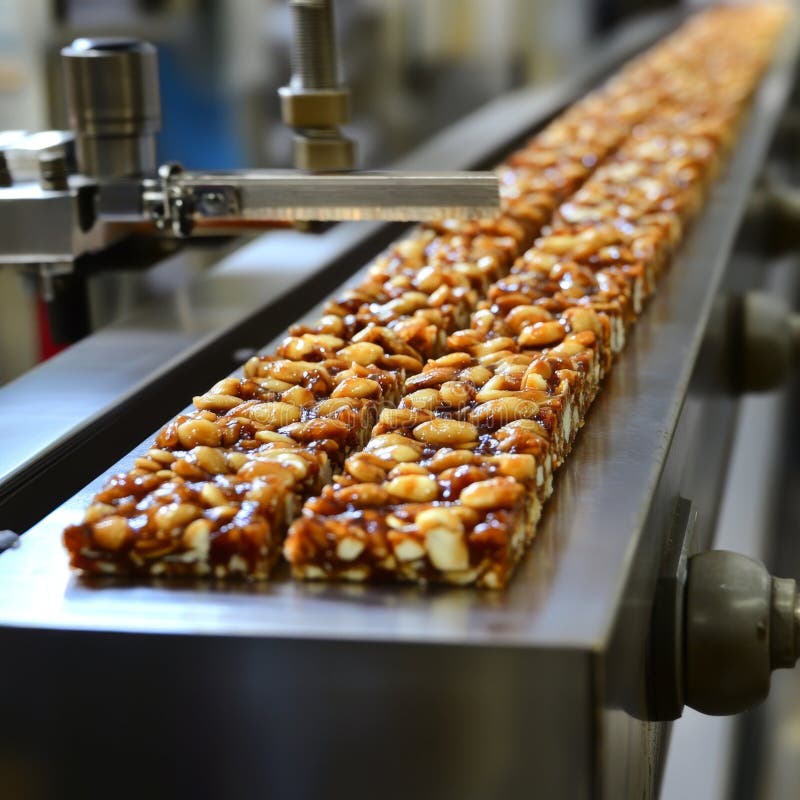 A Factory Floor is Shown with a Close-up View of the Production Line ...