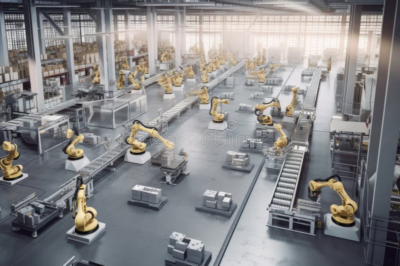 A Factory Floor Where Automated Processes are in Full Swing, with ...