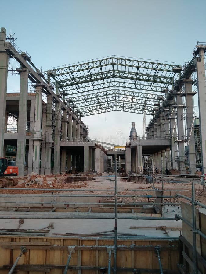 Factory foundation design stock image. Image of pillars - 264100705