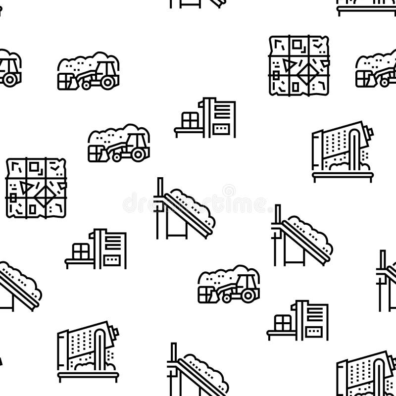 Factory Garbage Waste Vector Seamless Pattern Stock Vector ...