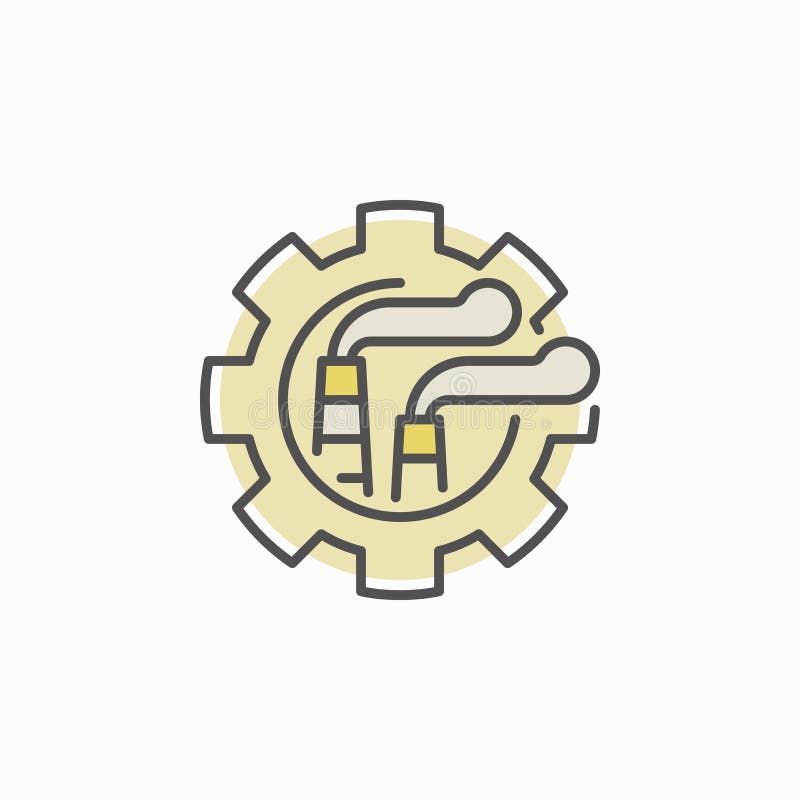 Factory in Gear Concept Icon Stock Vector - Illustration of company ...