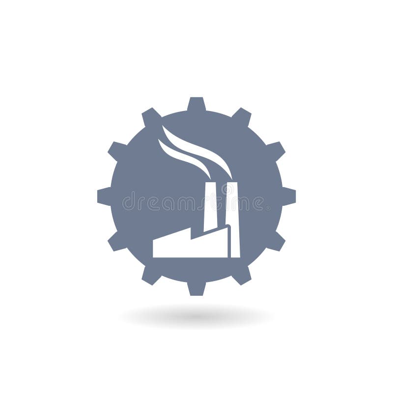 Gear Factory Icon with Shadow Stock Vector - Illustration of mechanism ...