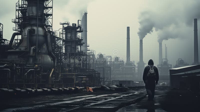 Factory Gray Industrial Background Stock Illustration - Illustration of ...