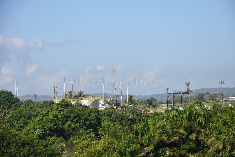Factory with Green Trees Around Stock Photo - Image of manufacturing ...