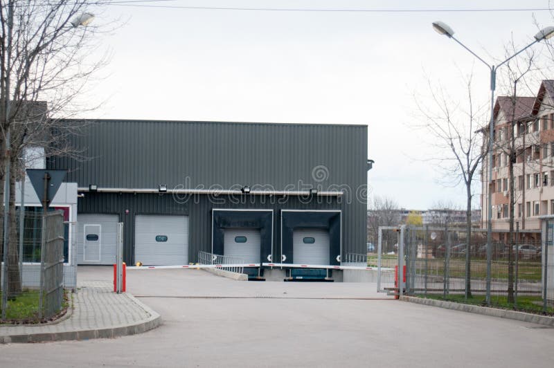 Factory hall stock photo. Image of logo, promote, brand - 55306306