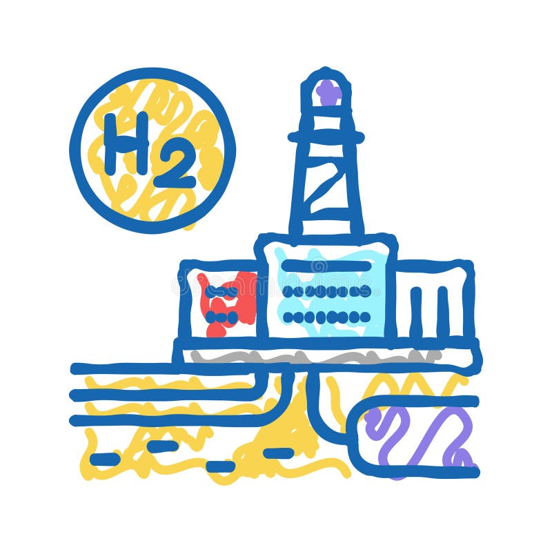 Factory Hydrogen Icon Doodle Illustration Stock Illustration ...