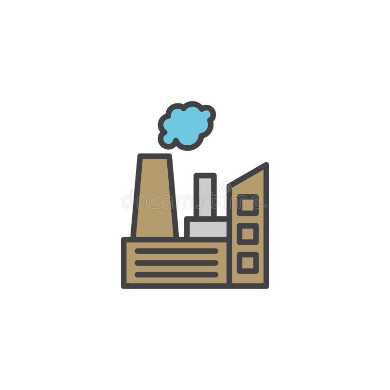 Factory Icon in Colored Version Stock Vector - Illustration of isolated ...