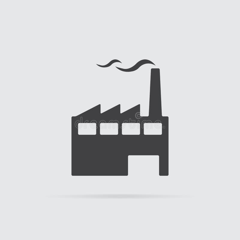 Factory Icon in Flat Style Isolated on Grey Background Stock Vector ...