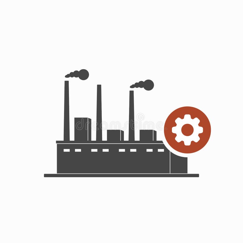 Factory Icon with Settings Sign. Factory Icon and Customize, Setup ...