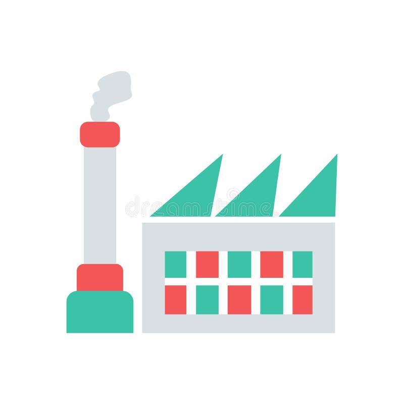 Factory Icon Set. Simple Clean Factory Sign Symbol -vector Illustration ...