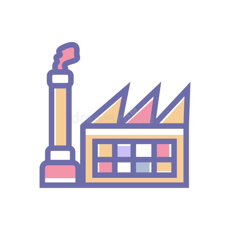 Factory Icon. Simple Clean Factory Sign Symbol -vector Illustration ...