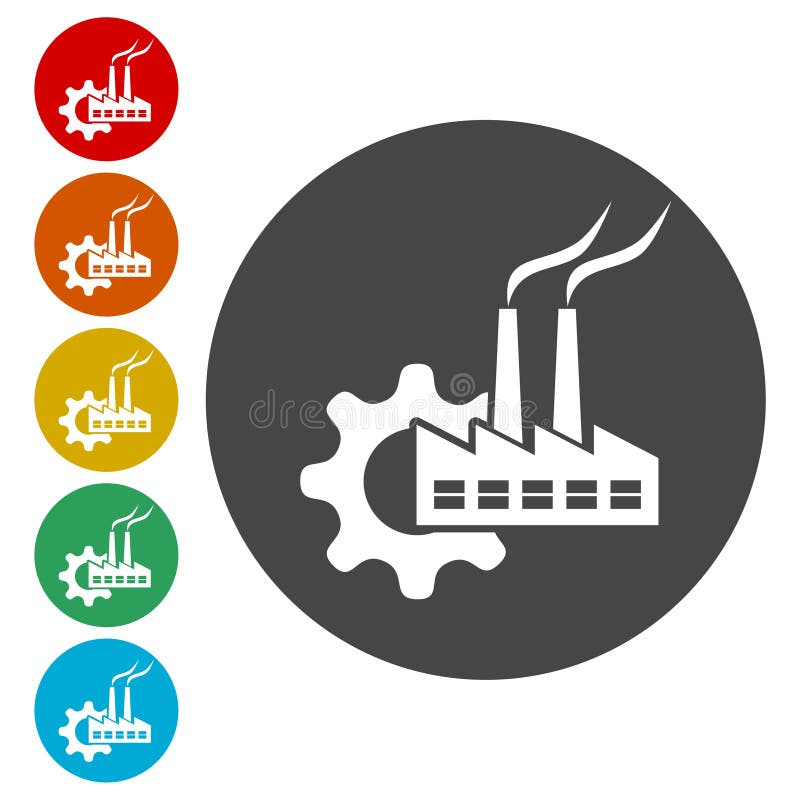 Simple Factory with Sunset Logo Symbol Icon Vector Graphic Design ...