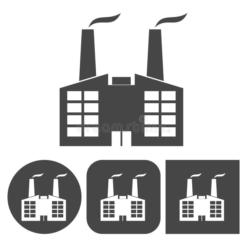 Factory Icon - Vector Icons Set Stock Vector - Illustration of building ...