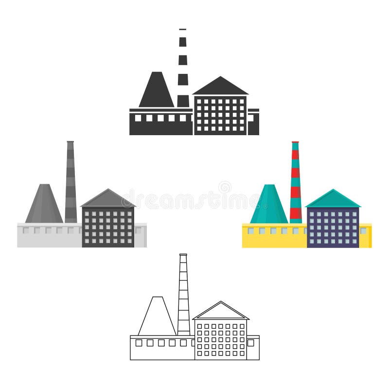 Factory Icon in Black Style Isolated on White Background. Factory ...