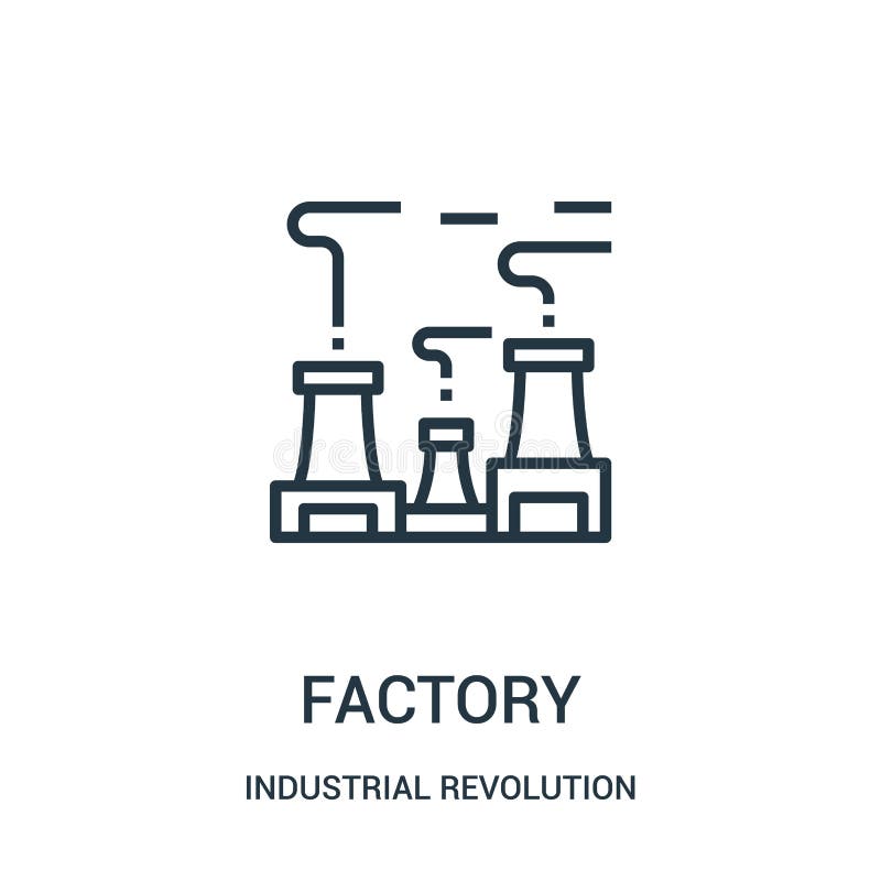Factory Icon Vector from Industrial Revolution Collection. Thin Line ...