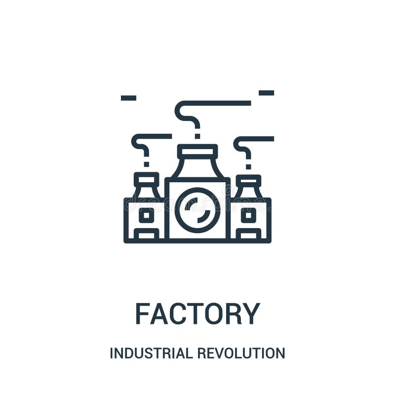 Factory Icon Vector from Industrial Revolution Collection. Thin Line ...