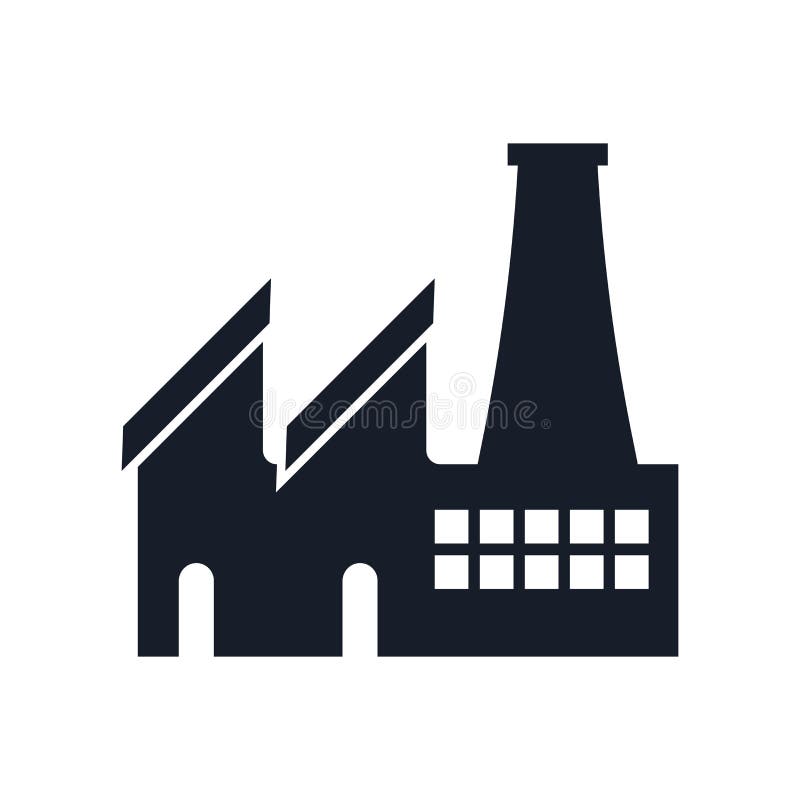 Factory Icon Vector Sign And Symbol Isolated On White Background ...