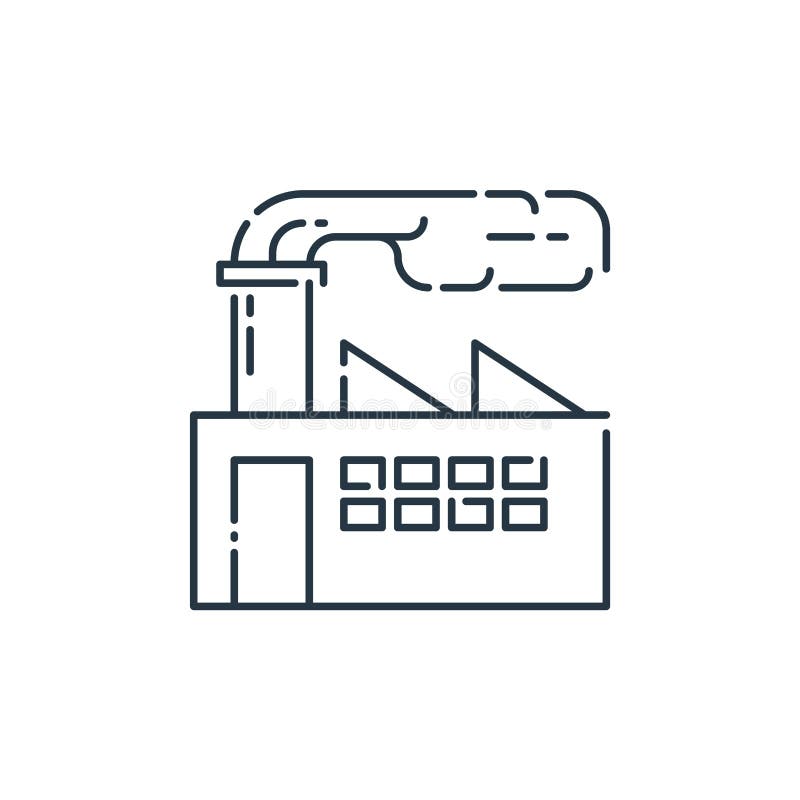 Factory Icon Vector from Labour Day Concept. Thin Line Illustration of ...