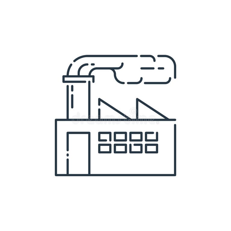 Factory Icon Vector from Labour Day Concept. Thin Line Illustration of ...