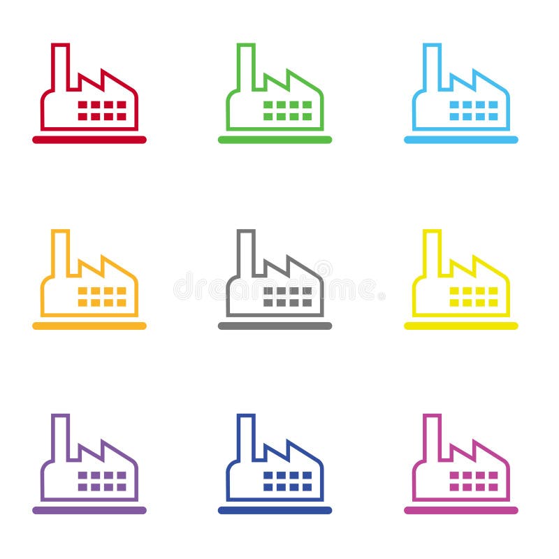 Factory Icon for Web and Mobile Stock Illustration - Illustration of ...