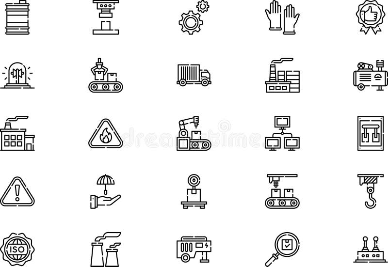 Factory Icons Collection is a Vector Illustration with Editable Stroke ...