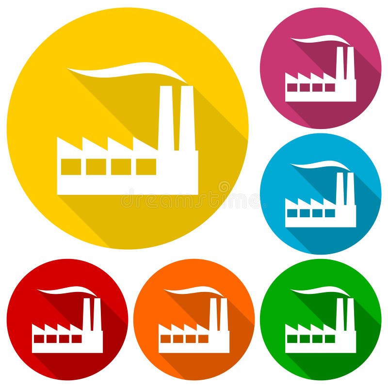 Factory icons set stock vector. Illustration of pictogram - 95659613