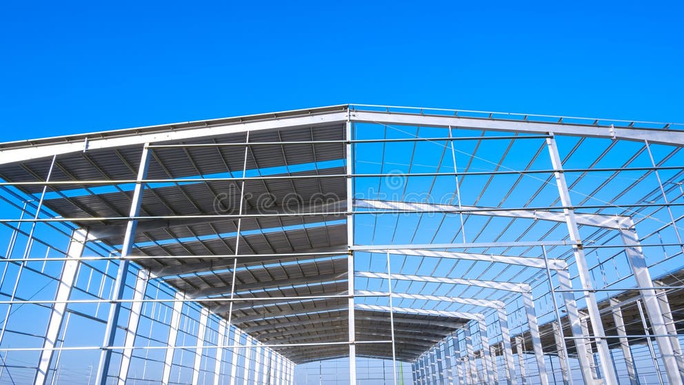 Factory Industrial Building Geometric Framework Structure in ...