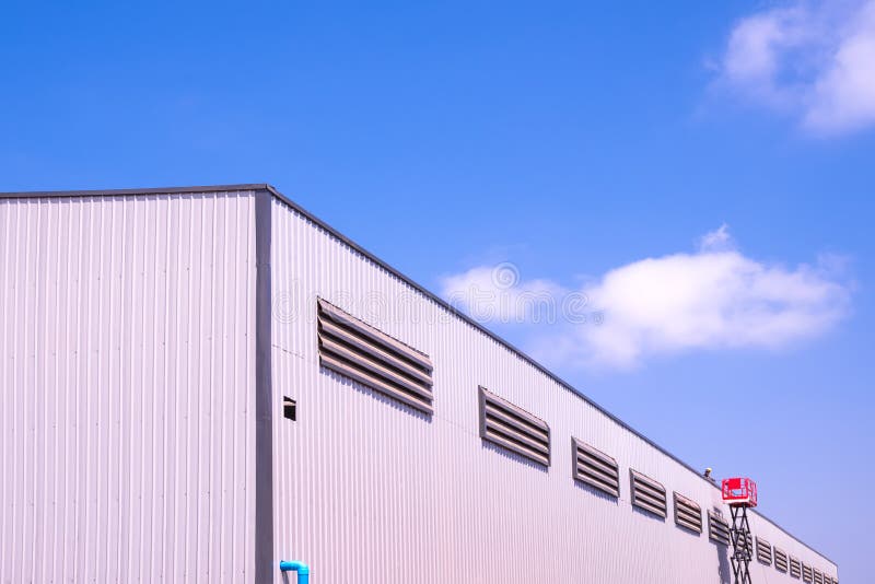 Factory Industrial Building Structure with Construction Worker Working ...