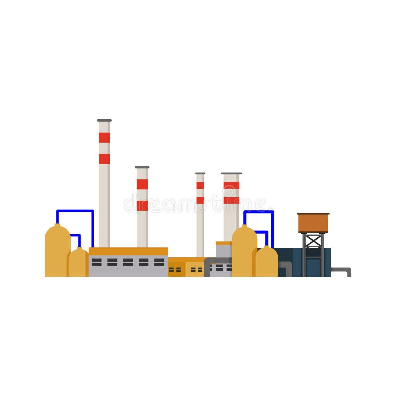 Factory Industrial Buildings Power Plants Stock Illustration ...