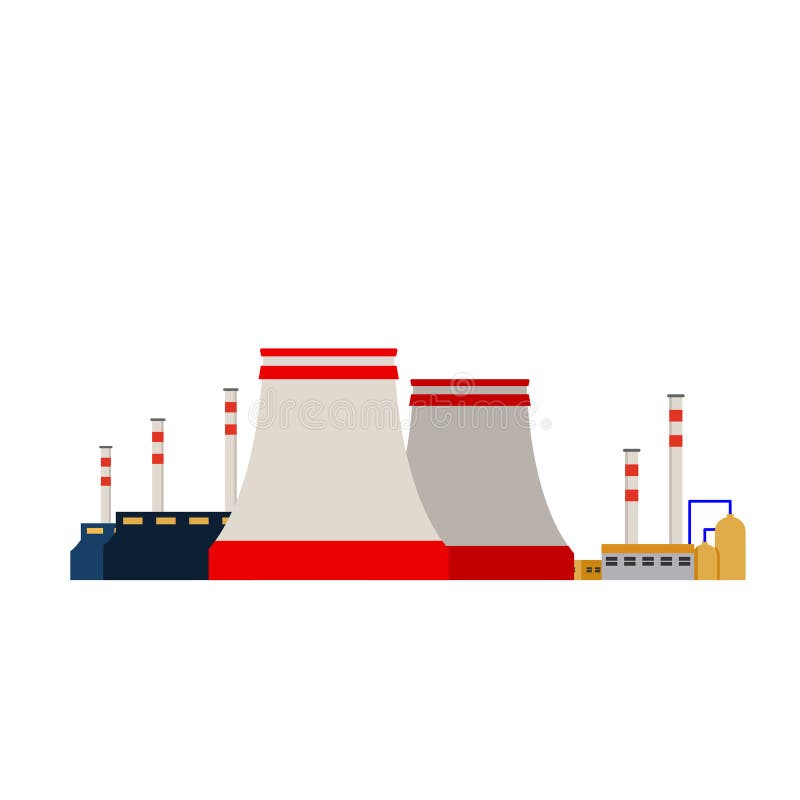 Factory Industrial Buildings Power Plants Stock Illustration ...