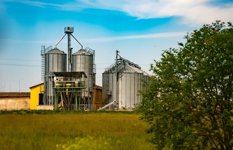Factory and Industrial Silos Stock Image - Image of farming, silo ...