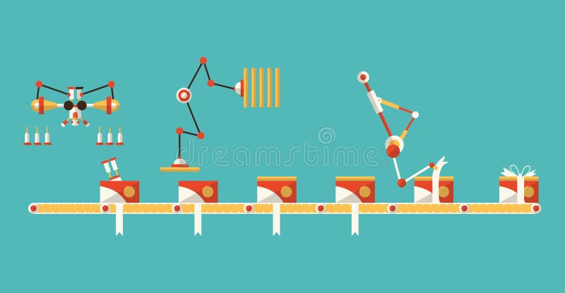 Engineering and Manufacturing Vector Icon Set in Thin Line Style Stock ...