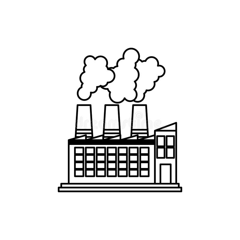 Factory or Industry Building Symbol Stock Illustration - Illustration ...