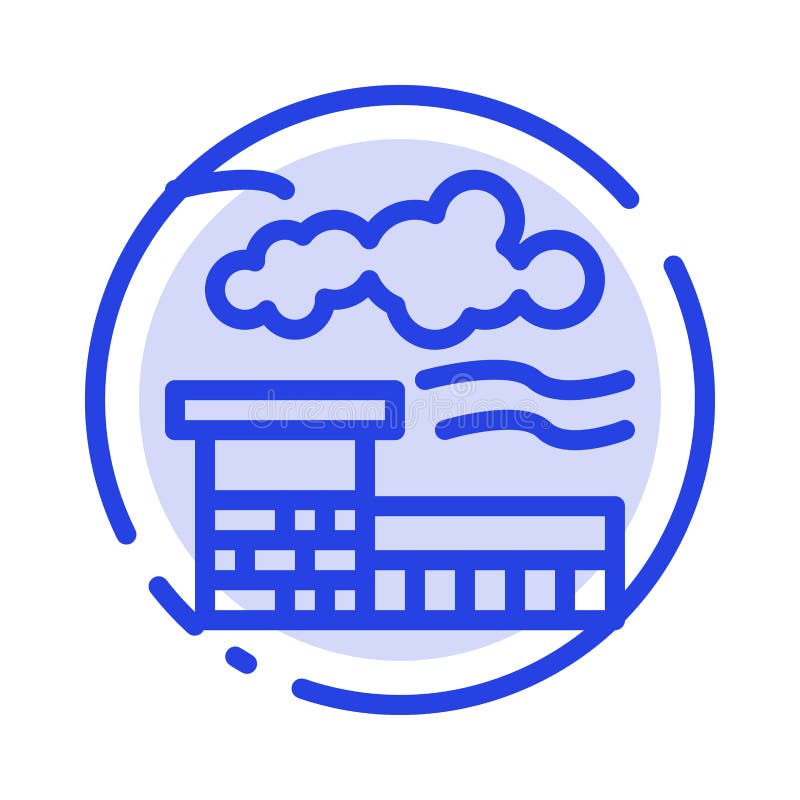 Factory, Industry, Landscape Blue Dotted Line Line Icon Stock Vector ...