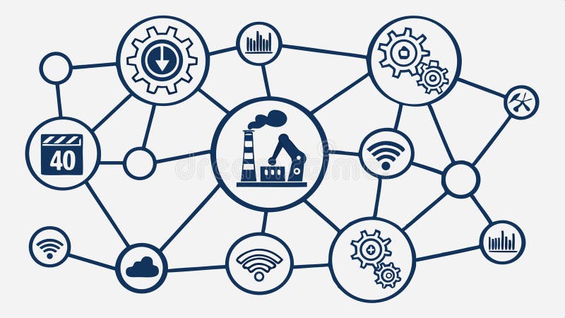 Factory and Industry Network, Manufacturing and Production Connections ...