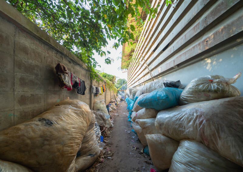 Factory Industry with Stack of Different Types of Large Garbage Dump ...