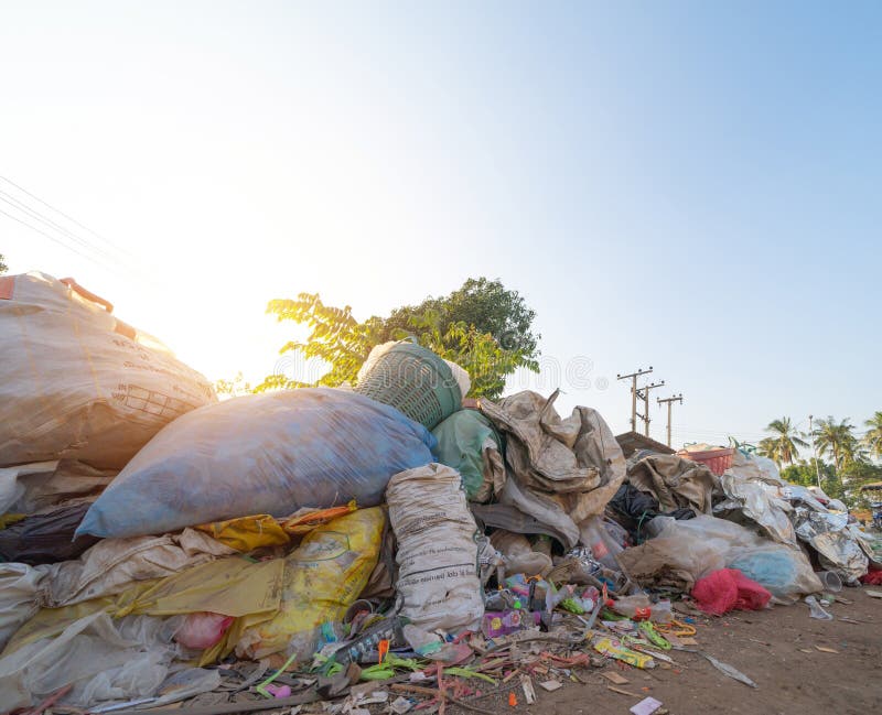 Factory Industry with Stack of Different Types of Large Garbage Dump ...