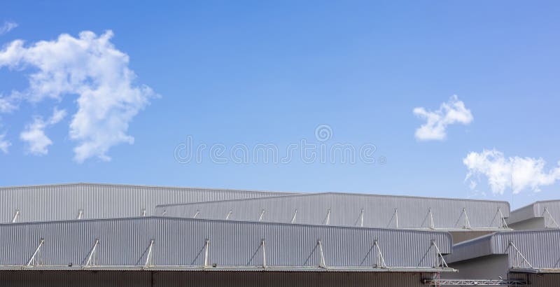 Factory Industry, Warehouse Construction in Geometric Modern Design ...