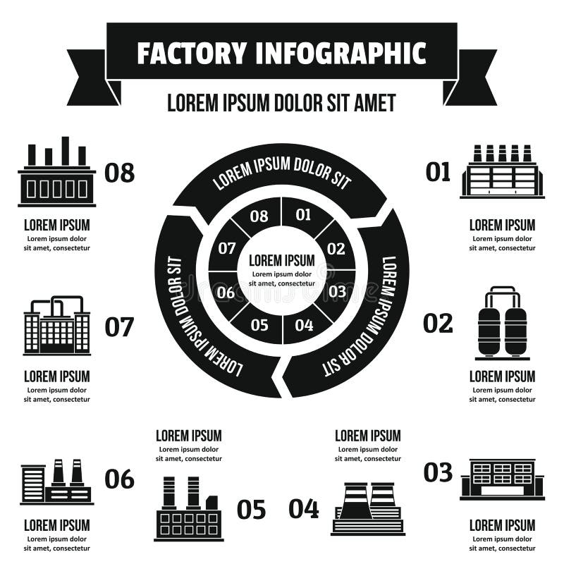 Factory Infographic Concept, Simple Style Stock Vector - Illustration ...